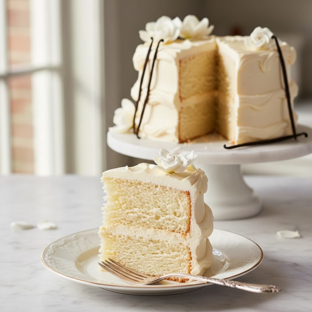 The Ultimate Moist Vanilla Layer Cake With Cream Cheese Frosting